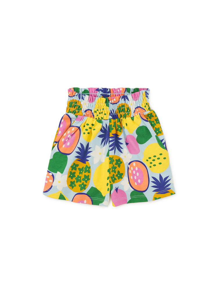 Girl Tropical Fruits Paperbag High-Waist Shorts | Tea Collection